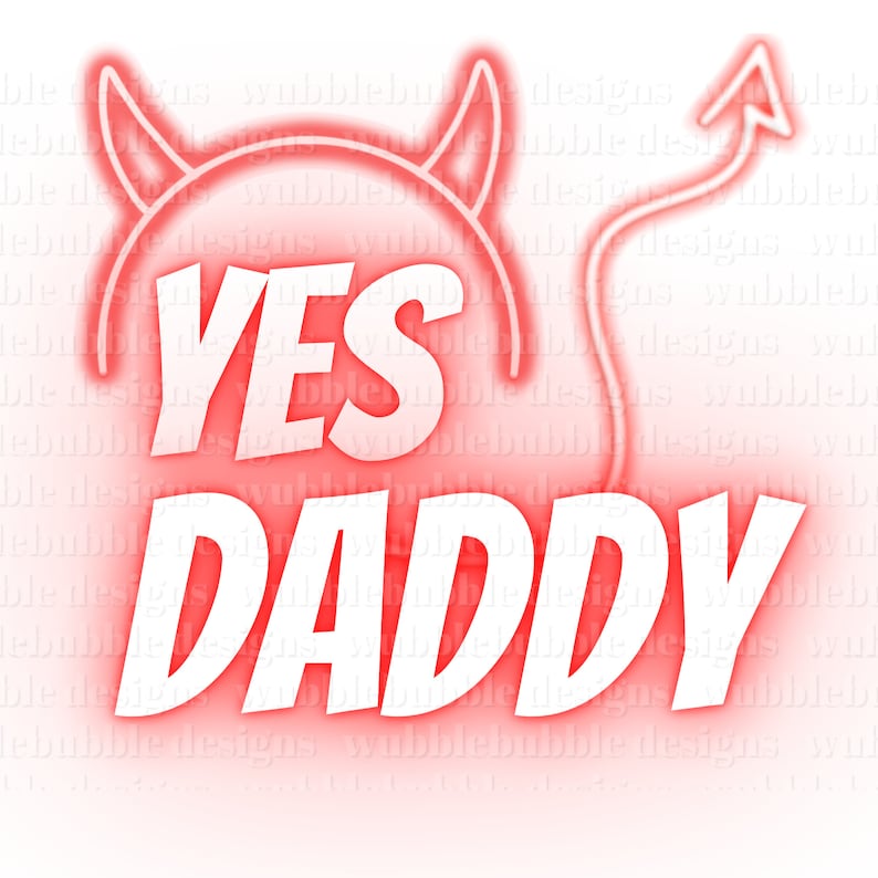 YES EMOTE Horn Devil Demon Daddy Neon Red Yes Daddy - Etsy