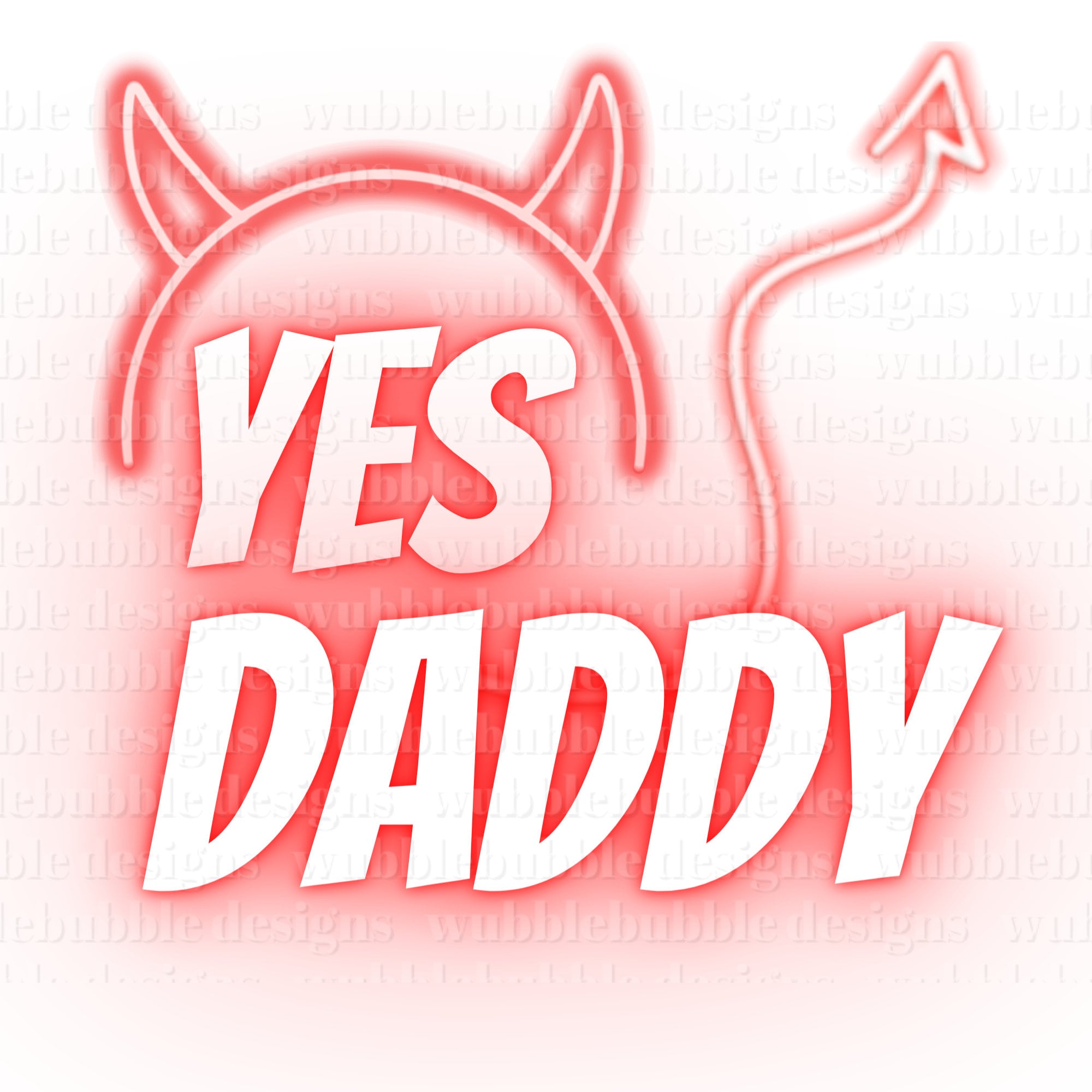 YES EMOTE Horn Devil Demon Daddy Neon Red Yes Daddy - Etsy