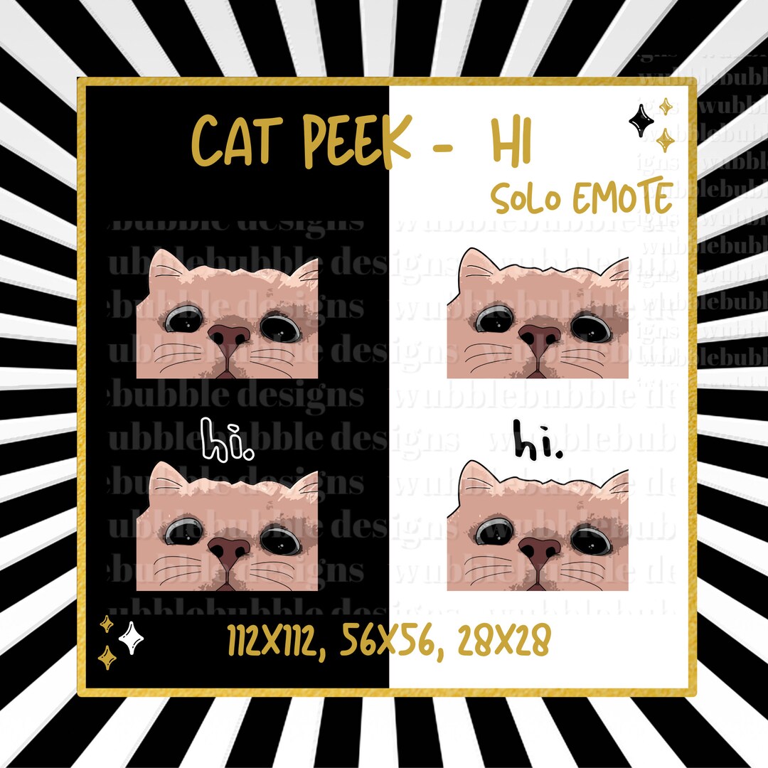 CAT Peek - HI EMOTE - Etsy