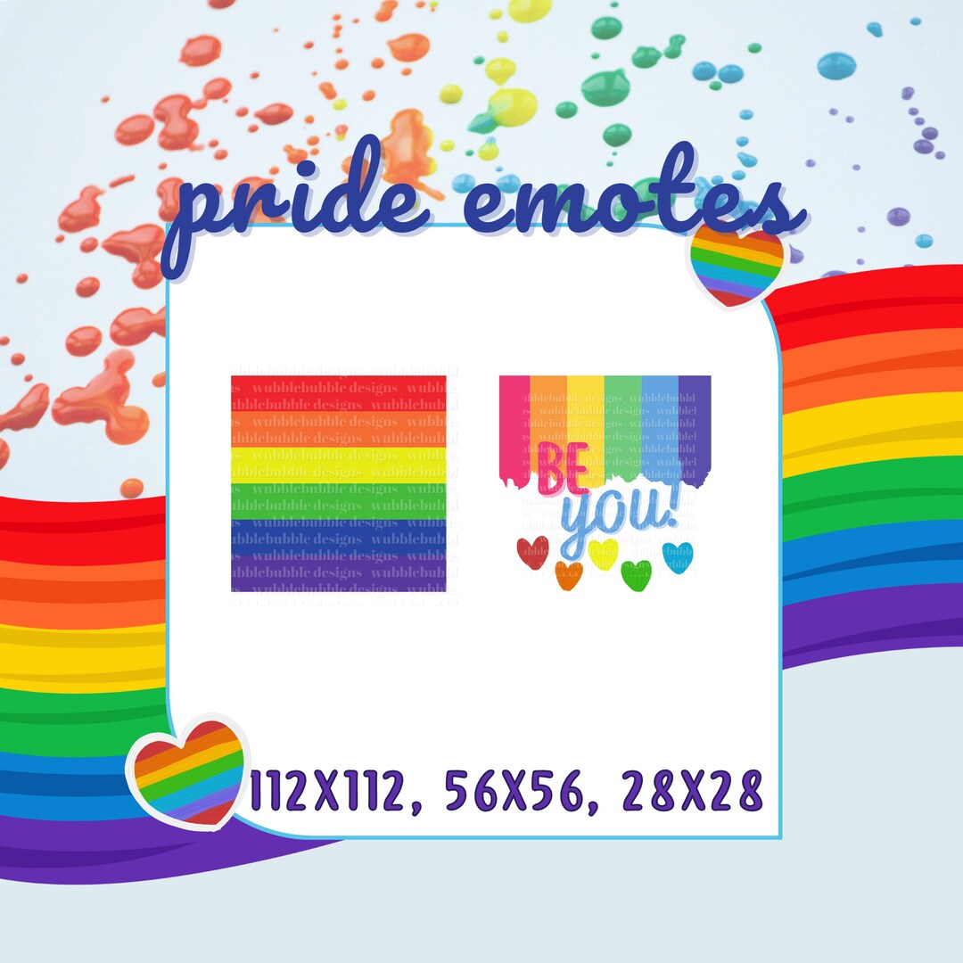 LGBT EMOTES Cute Rainbow Emotes 112x112, 56x56, 28x28 - Etsy Hong Kong