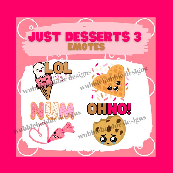 Kawaii Food Emotes Pink Pack 3 LOL Ice Cream Cute - Etsy