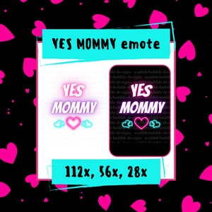 YES EMOTE | Mommy | Neon | Purple, Turquoise, and Pink | Yes Mommy! - Etsy
