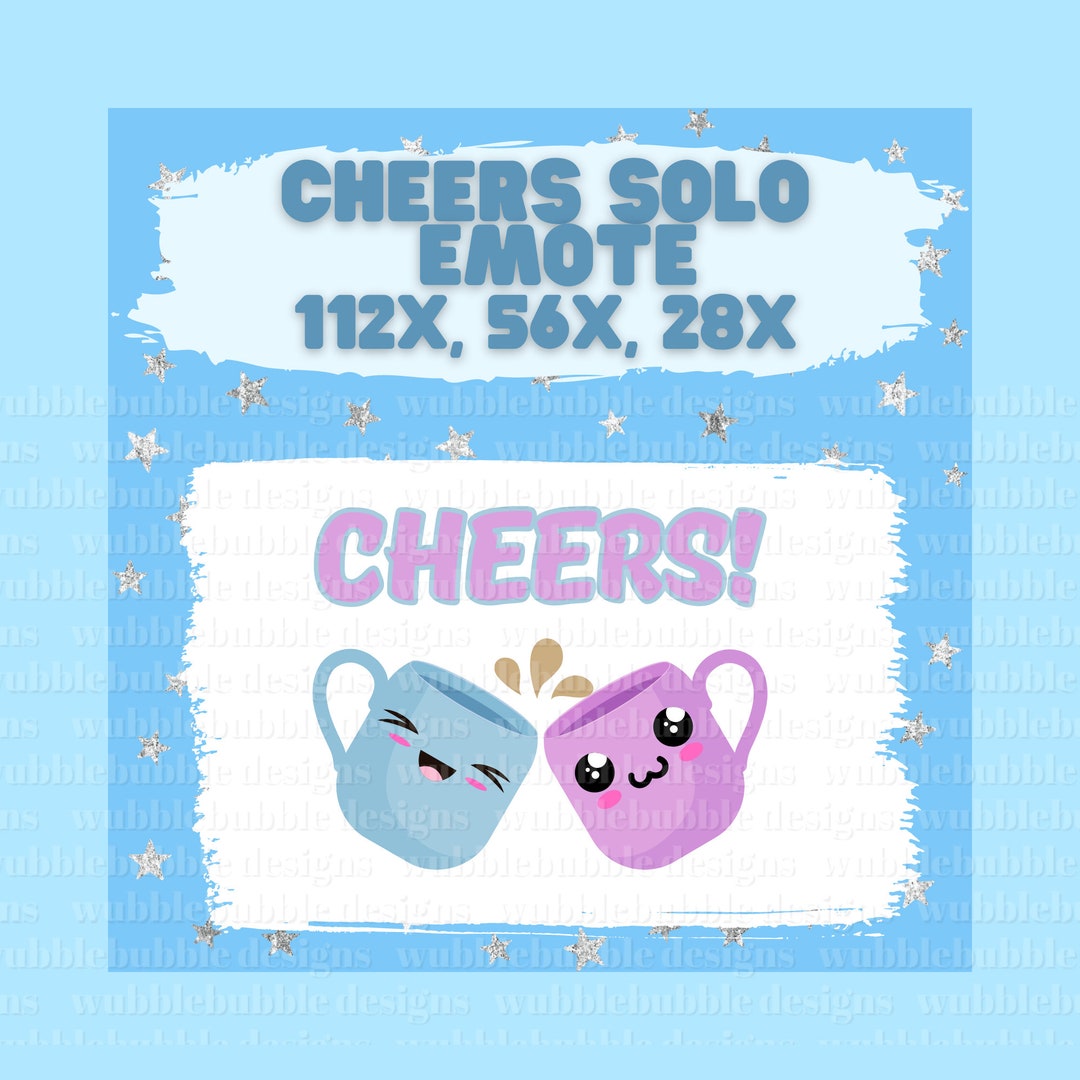 CHEERS Emote | Cute Blue and Purple Cheers - Etsy