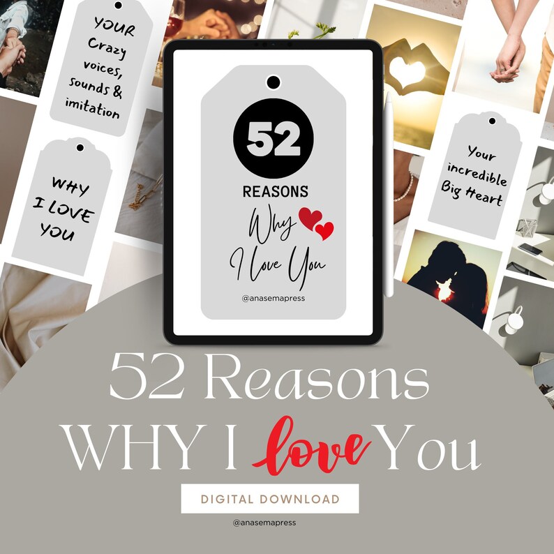 52 Reasons Why I Love You Instant Digital Download Romantic Couple Gift ...