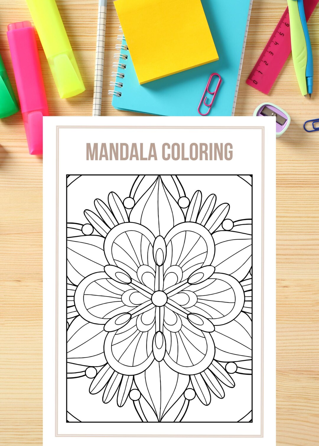 Bold Mandala Coloring Pages X 50, Print From Home, Reuse, Digital ...