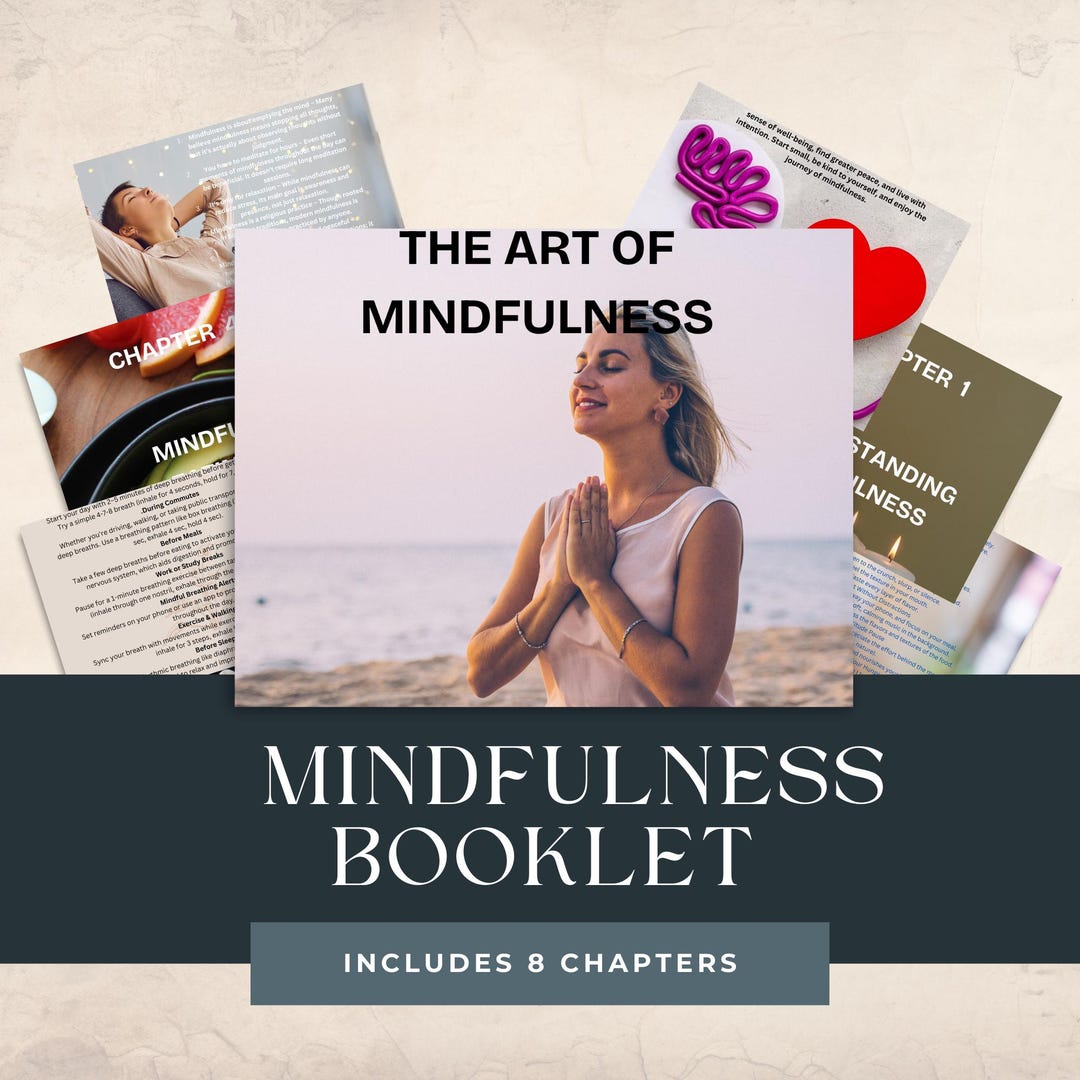 Mindfulness Mental Health Wellness Booklet, Digital Download 35 Page ...