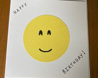 Smiley Face Birthday Card - Etsy UK