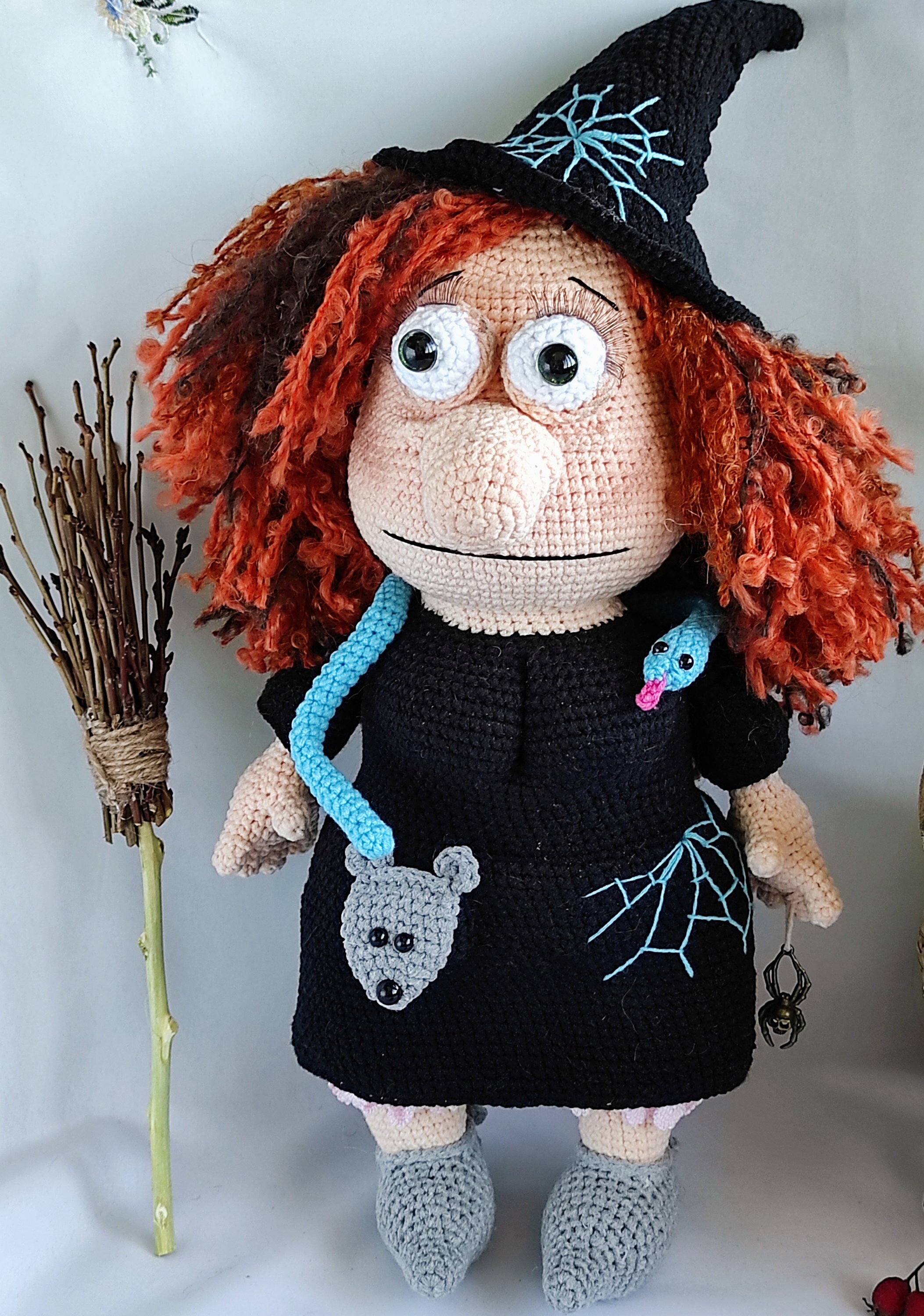 I Love You Whimsical Creepy Witch Doll With Broom, Unique Witch Gifts ...