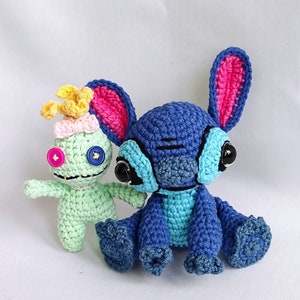 Disney Amigurumi Doll Set Lilo, Stitch & Handmade Rag Doll Crocheted ...