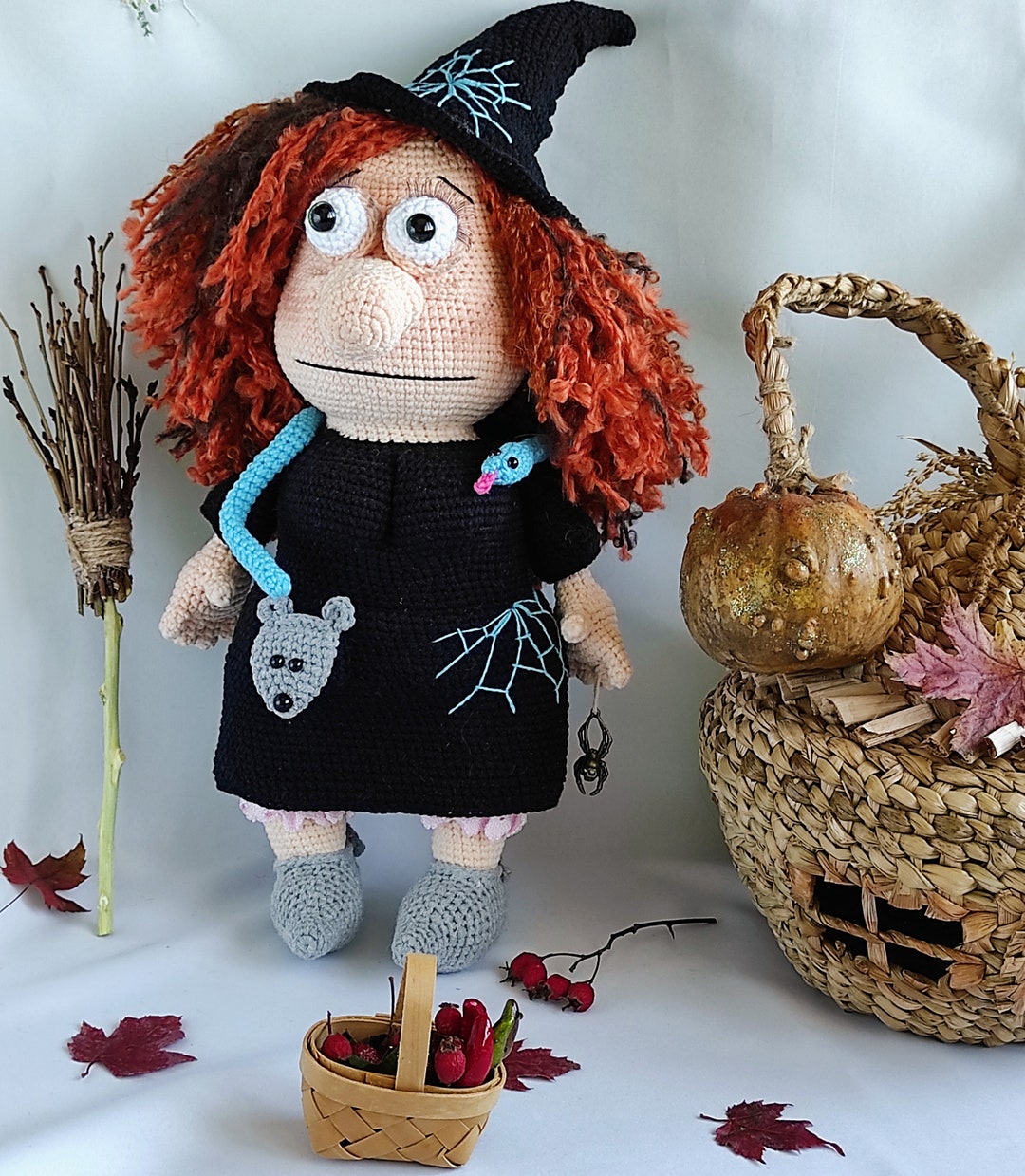 I Love You Whimsical Creepy Witch Doll With Broom, Unique Witch Gifts ...