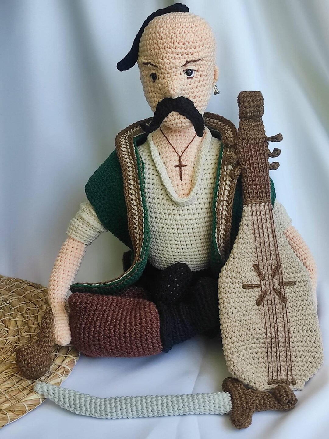 Folk Art Historical Ukrainian Doll Kozak , Interior Doll , Home Decor Gifts , Crochet Military ...