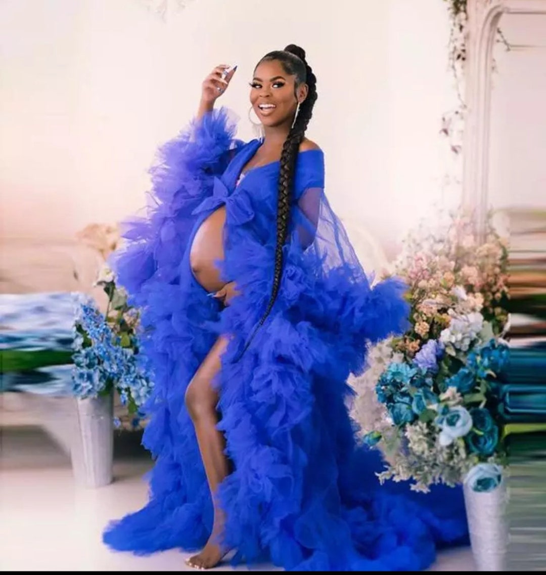 Photoshoot Robe Tulle Robe Maternity Robe Beach Robe Bride - Etsy
