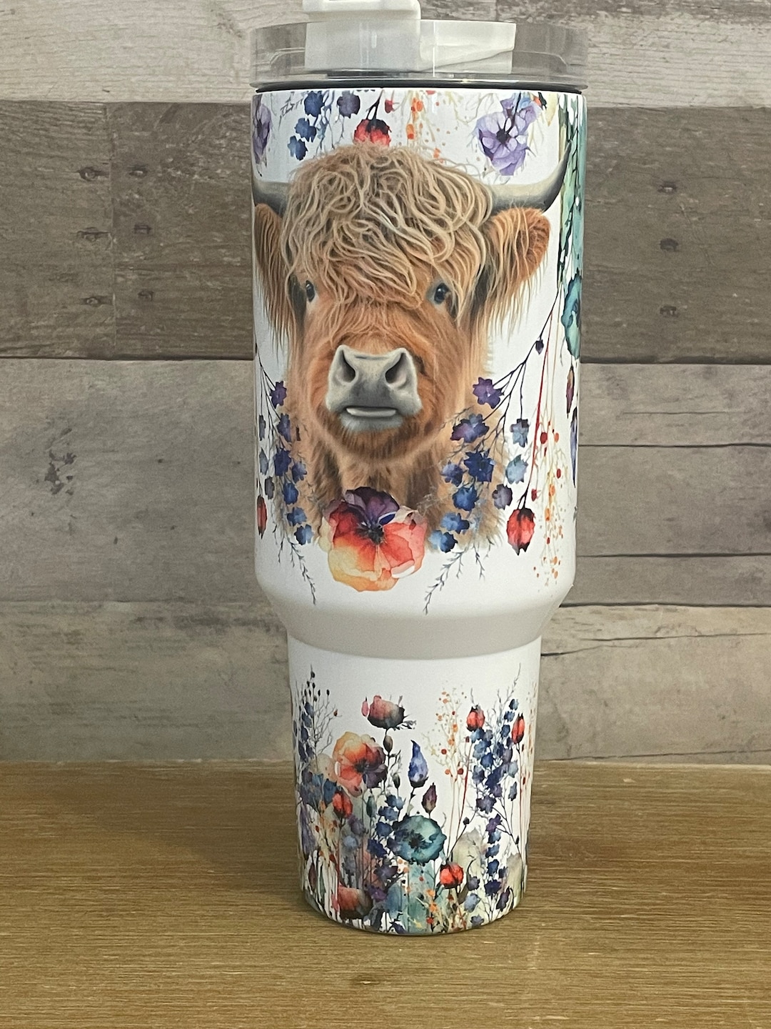 40 Oz Highland Cow Tumbler With Lid and Straw - Etsy