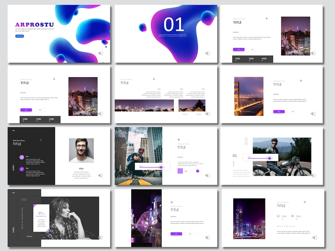 FLOW Futuristic Professional Powerpoint Template, Animated Slides ...
