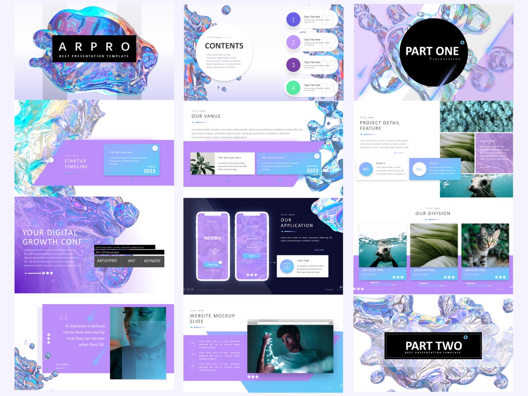 Modern Edgy Powerpoint Template, Unique Design, Customizable Slides ...