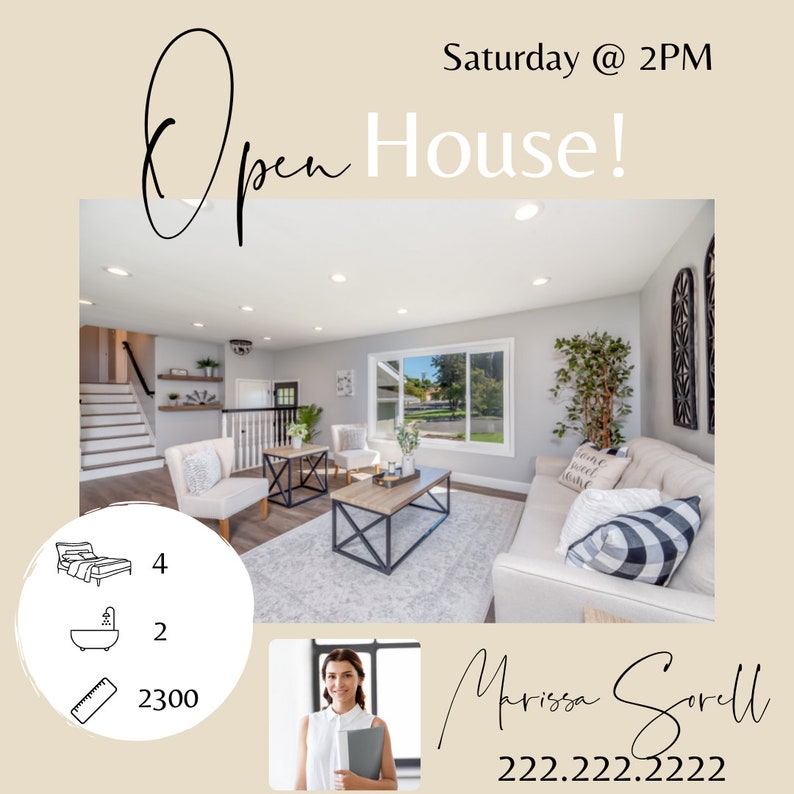 REAL ESTATE Instagram Posts- Just Listed/open House Templates - Etsy