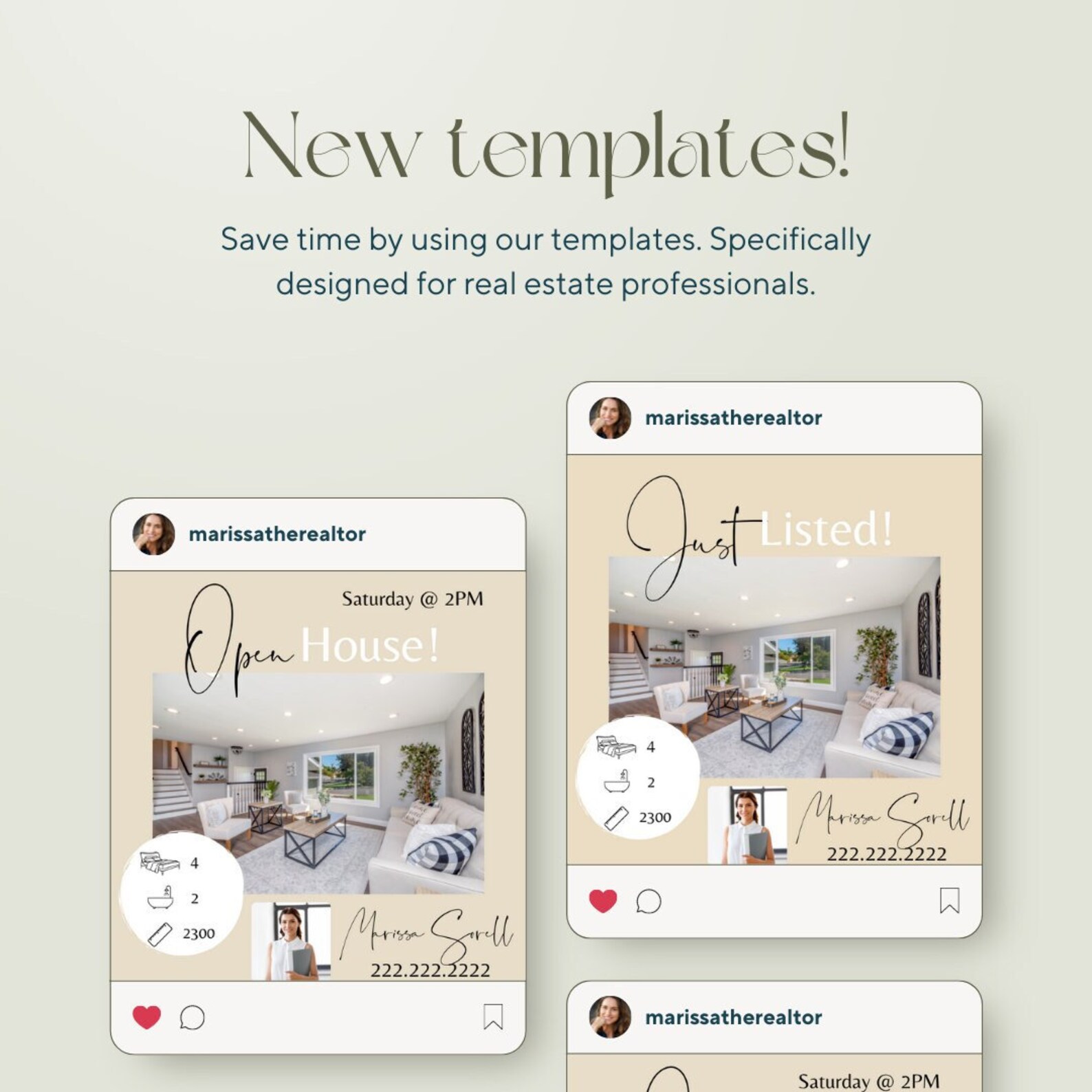 REAL ESTATE Instagram Posts- Just Listed/open House Templates - Etsy