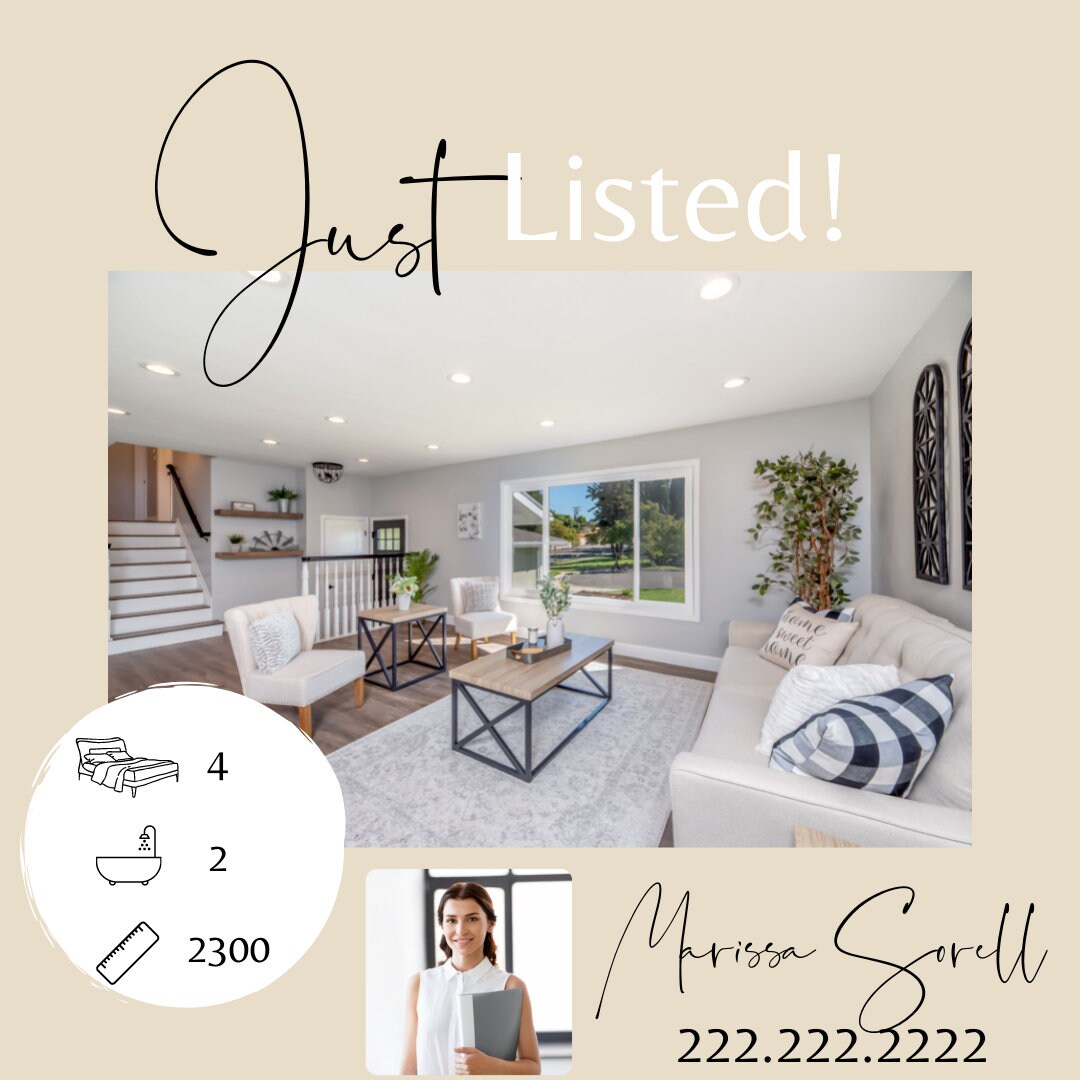 REAL ESTATE Instagram Posts- Just Listed/open House Templates - Etsy