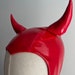 Red Devil Horn Hat, Devil Vintage Bonnet, Devil Hood, Hat With Horns ...