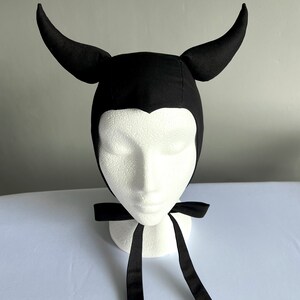 Black Devil Horn Hat Devil Vintage Bonnet Devil Hood Hat - Etsy
