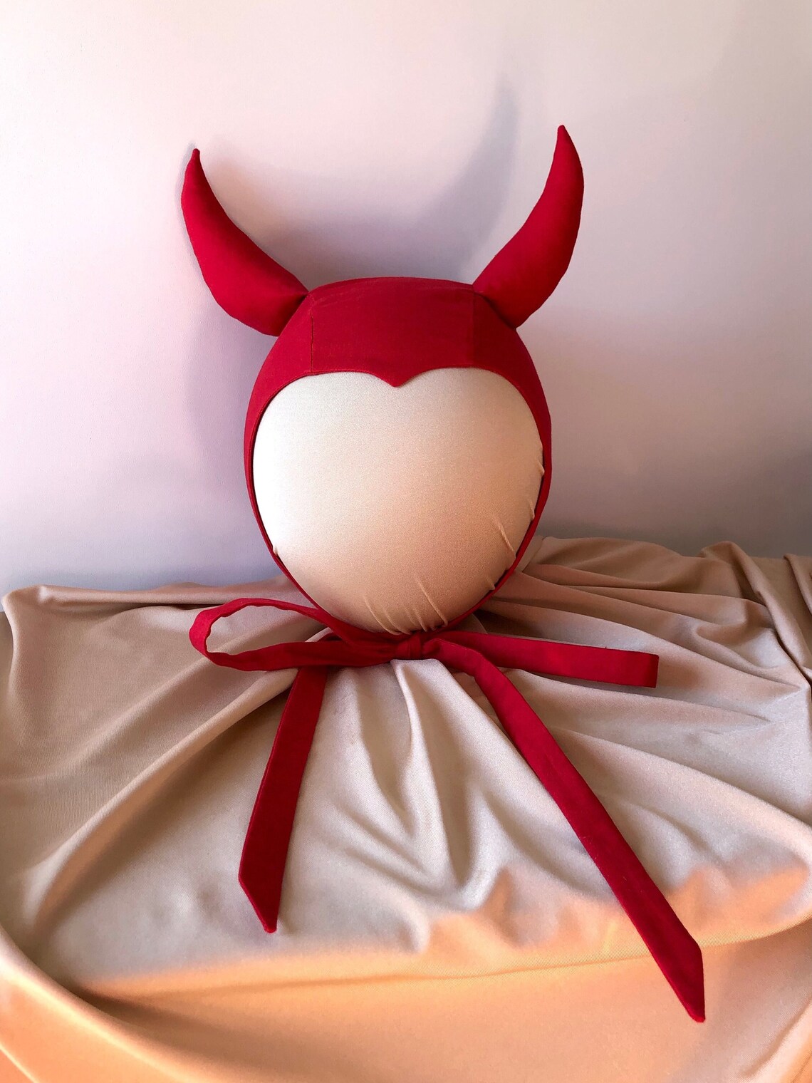 Red Devil Horn Hat Devil Vintage Bonnet Devil Hood Hat With - Etsy