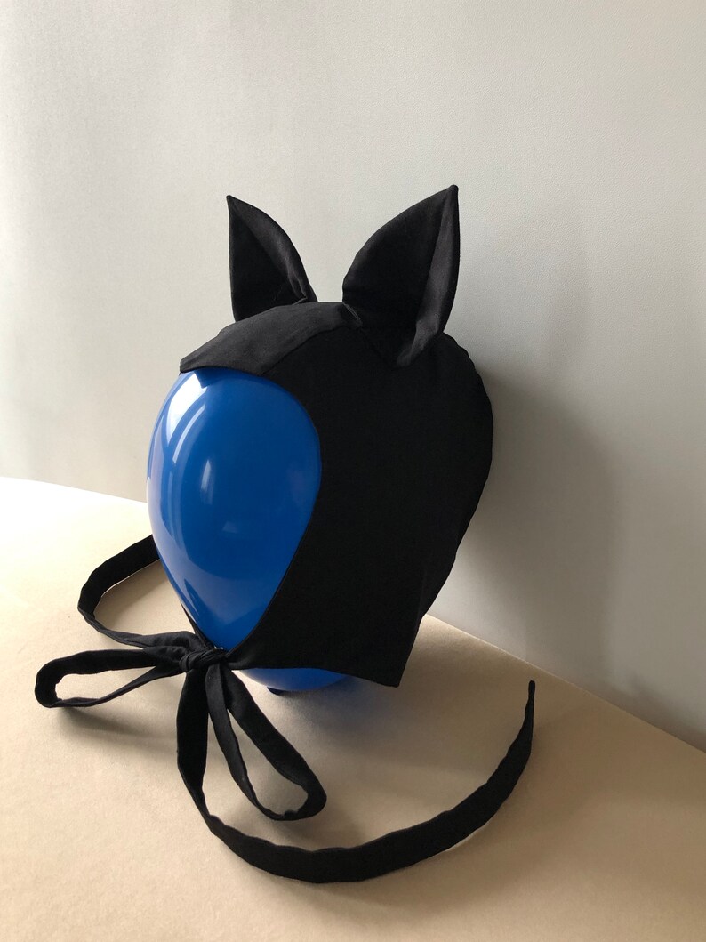 Black Bat Ears Hat Cat Vintage Bonnet Bat Hood Hat With | Etsy