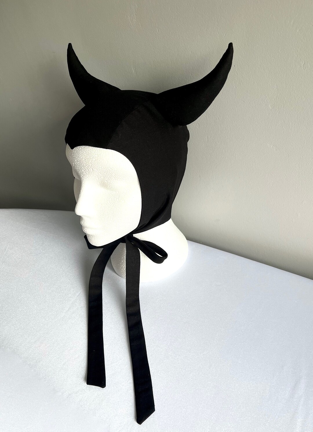 Black Devil Horn Hat Devil Vintage Bonnet Devil Hood Hat - Etsy