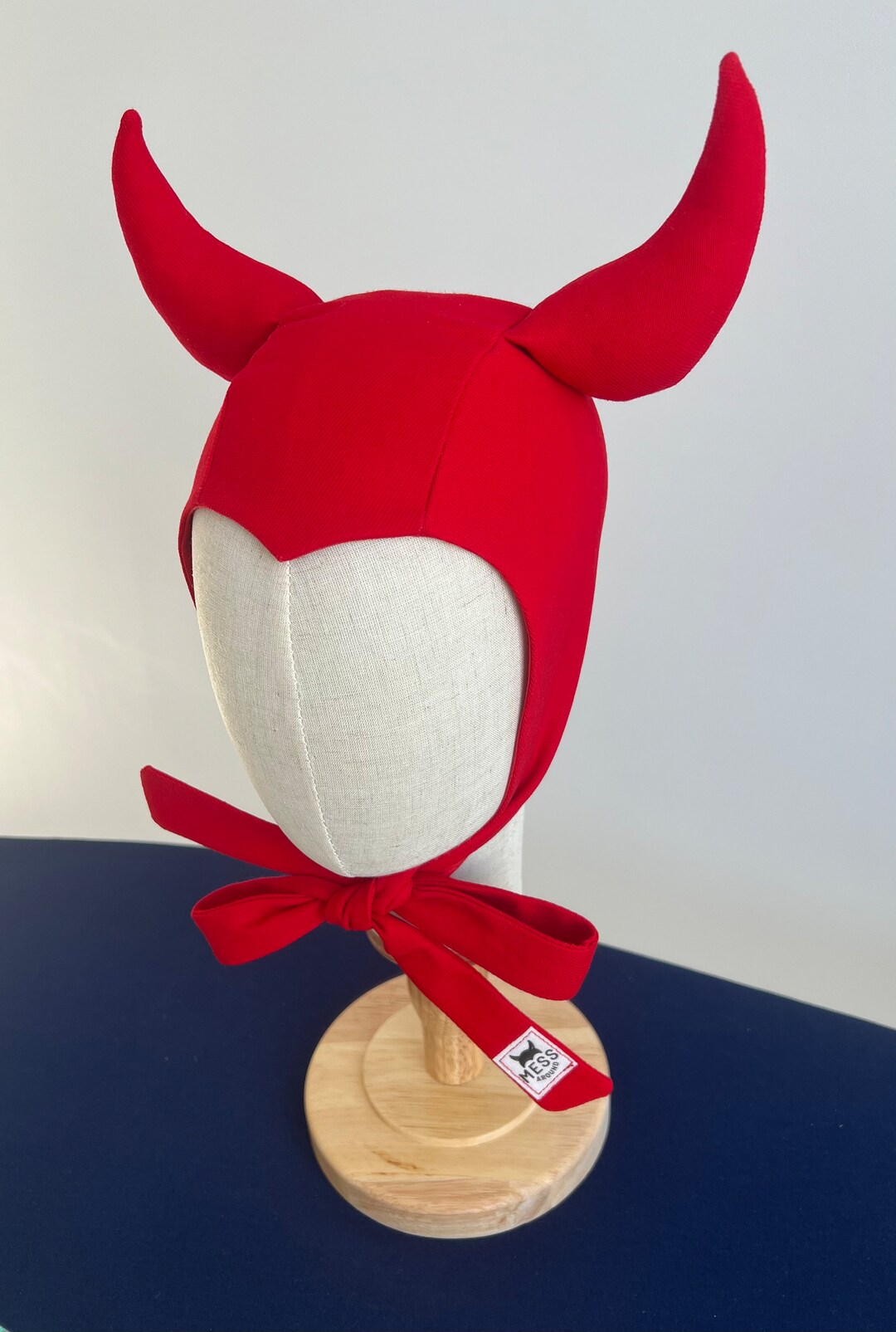 Red Devil Horn Hat Devil Vintage Bonnet Devil Hood Hat With - Etsy