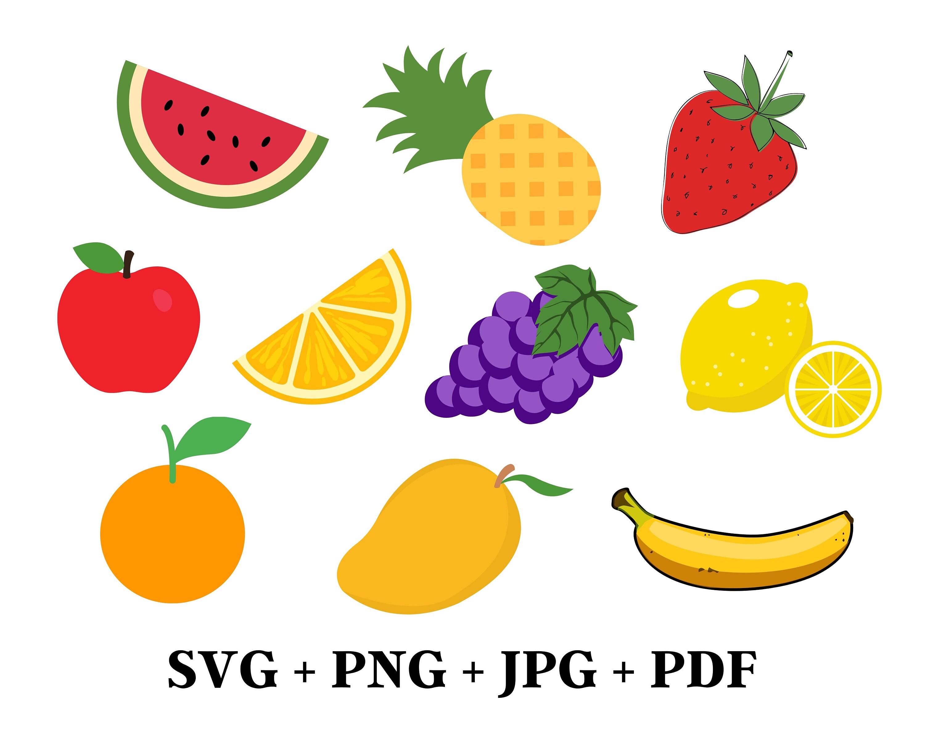 Fruit SVG Bundle Tropical Fruit SVG Digital Download - Etsy Canada
