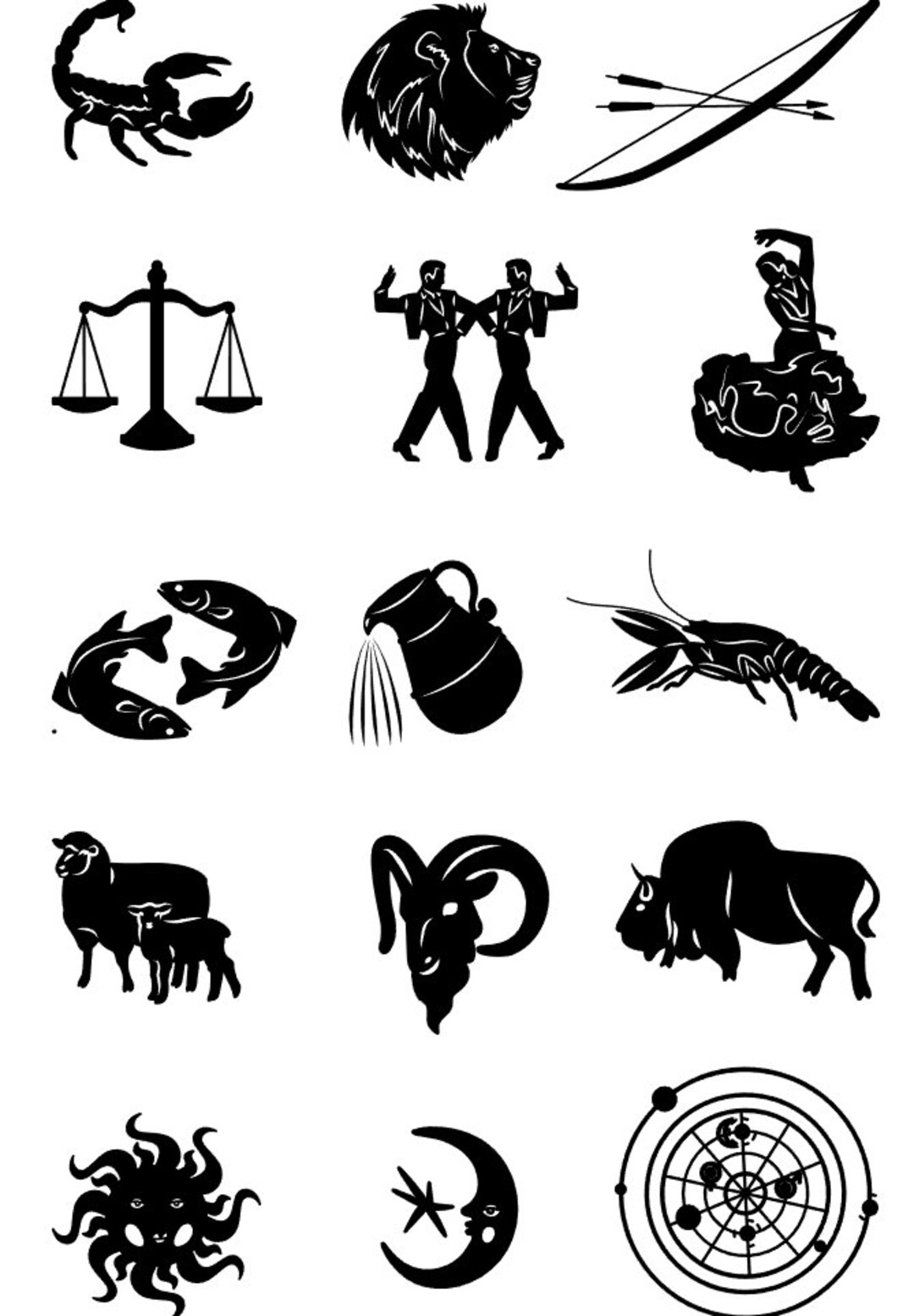 Vectors of Astral Zodiac Signs Svg Png Corel - Etsy