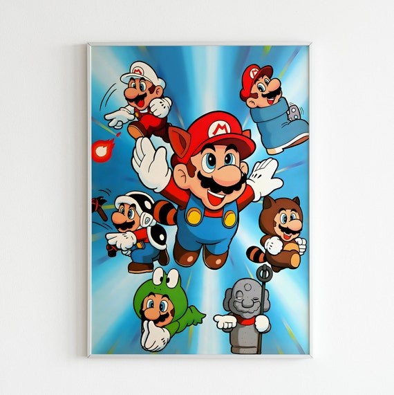 Poster Super Mario Bros 3. Artwork Mario Transformations - Etsy