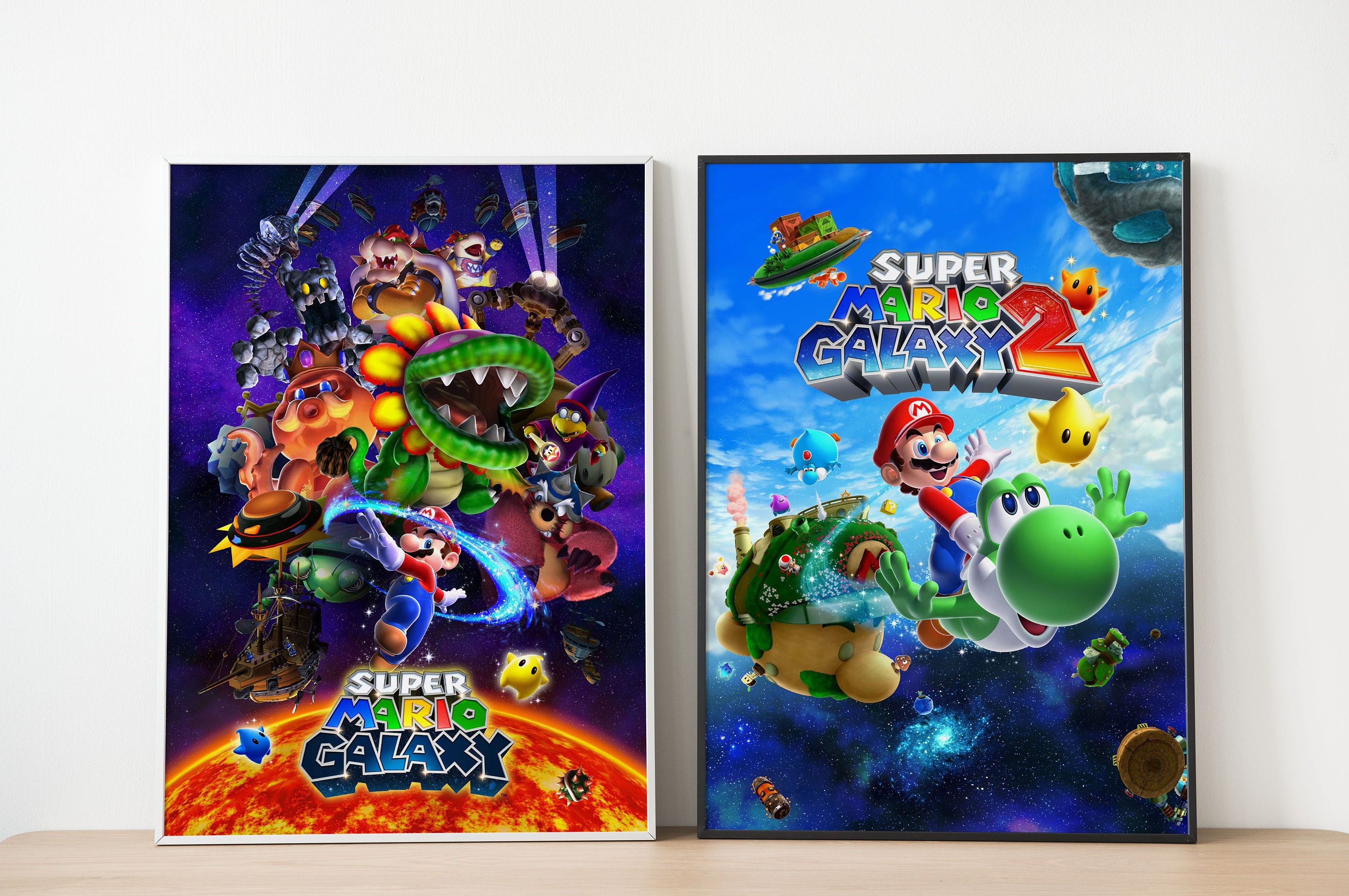 Poster Super Mario Galaxy 1 & 2 Artwork Cover Nintendo Wii - Etsy