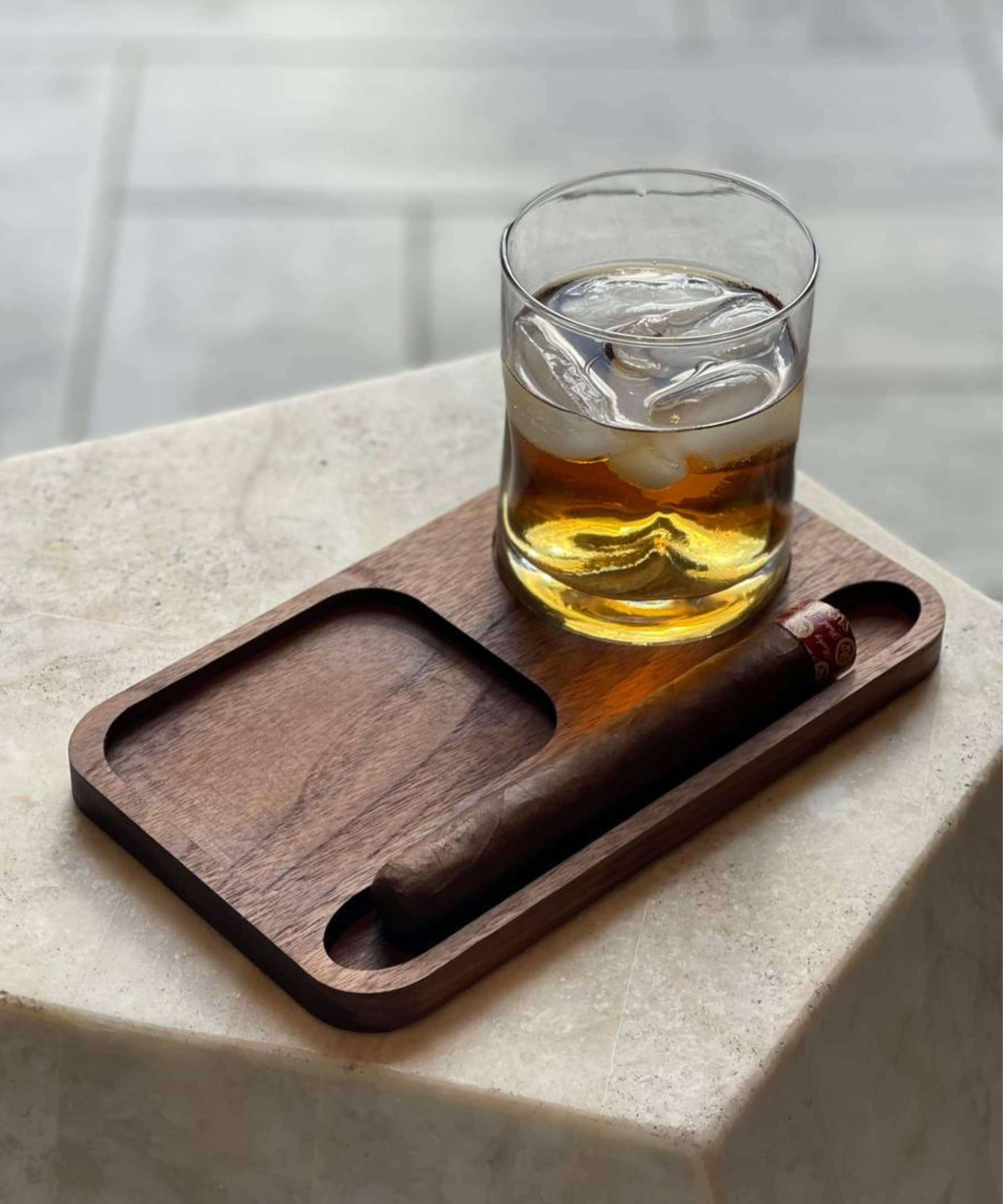 Leaf & Barrel Board| Whiskey and Cigar Board| Personalized Cigar ...
