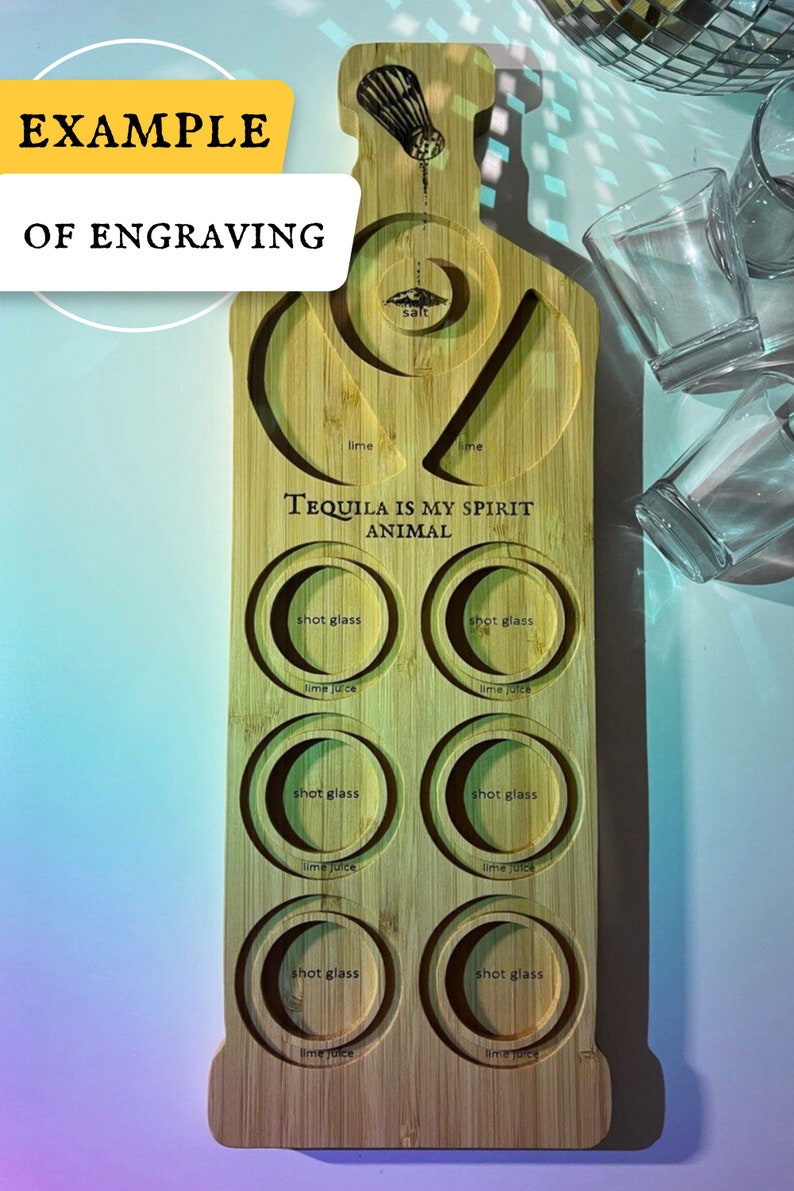 Big Tequila Party Tray Tequila Flight Board Tequila Shot Board Custom ...