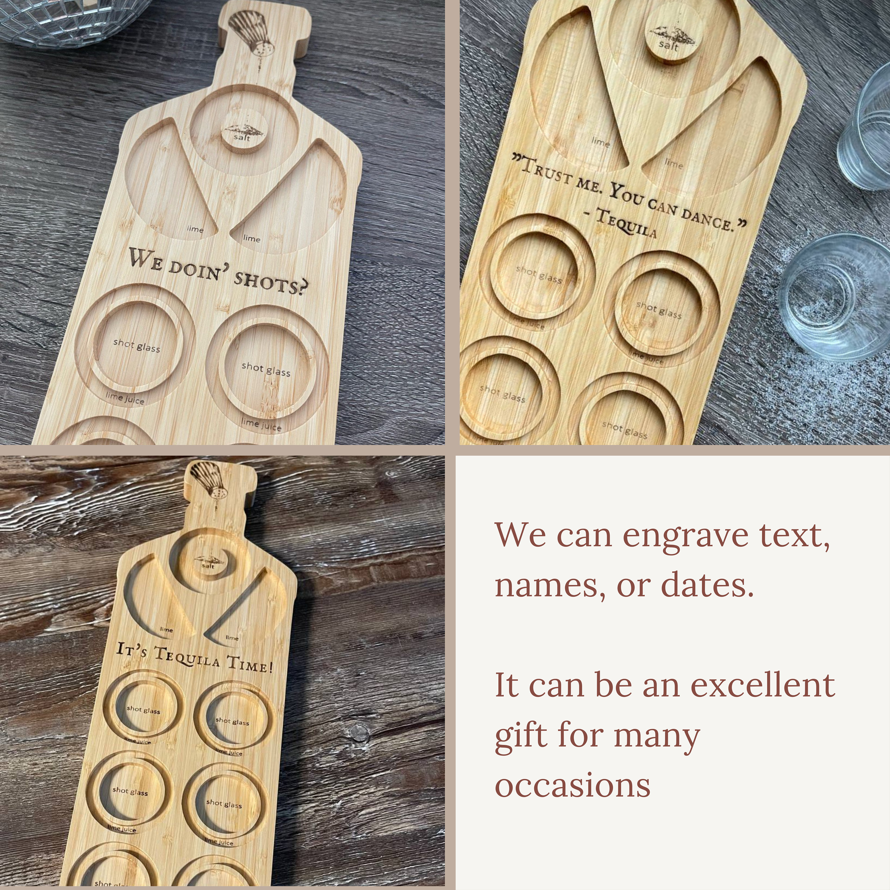 Big Tequila Party Tray Tequila Flight Board Tequila Shot Board Custom ...