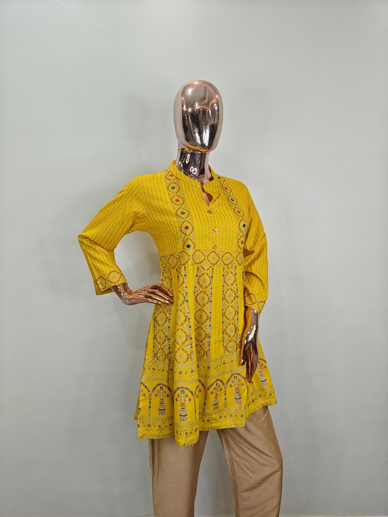 Embroidery Cotton Tunic Kurta - Short Kurti - T-shirt for Women ...