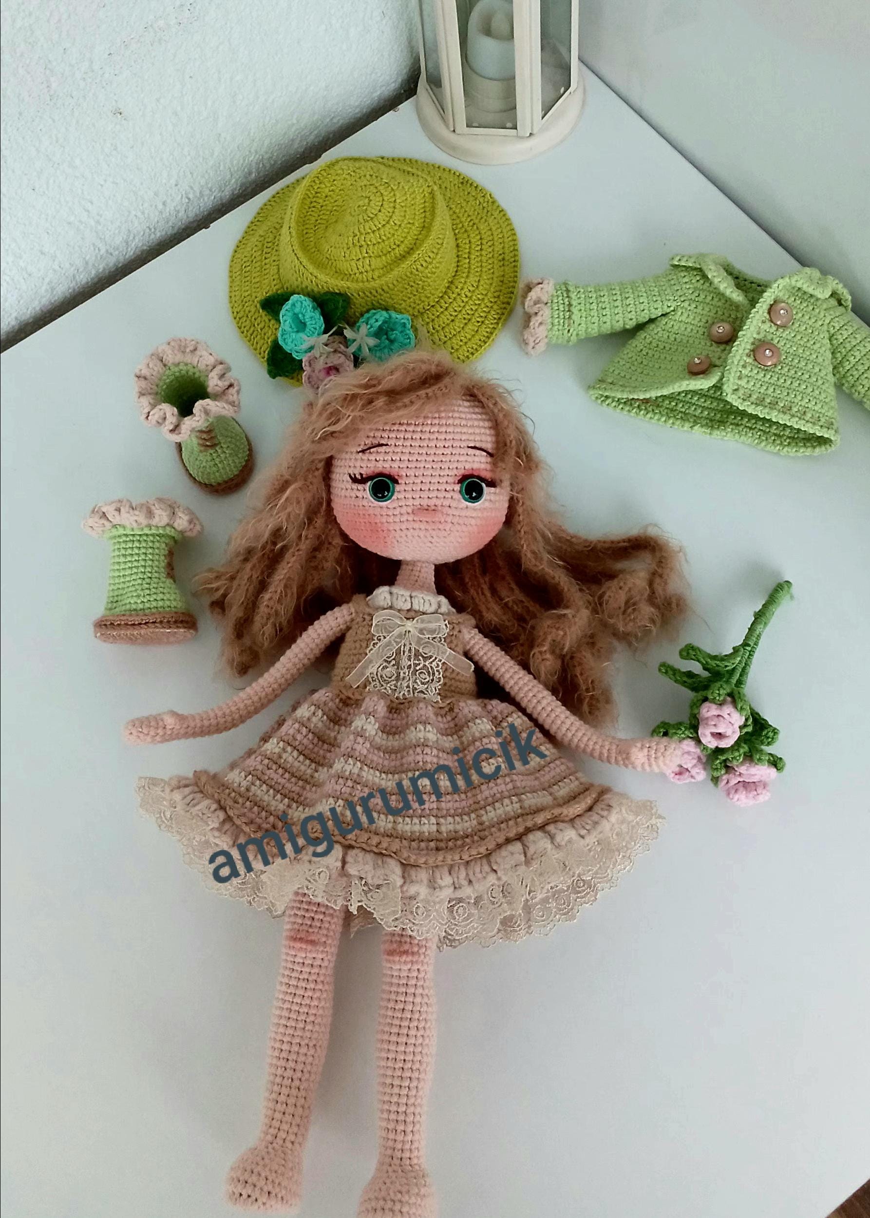Handmade Amigurumi Crochet Doll- Organic Yarn Toy- Esther Doll (35cm ...