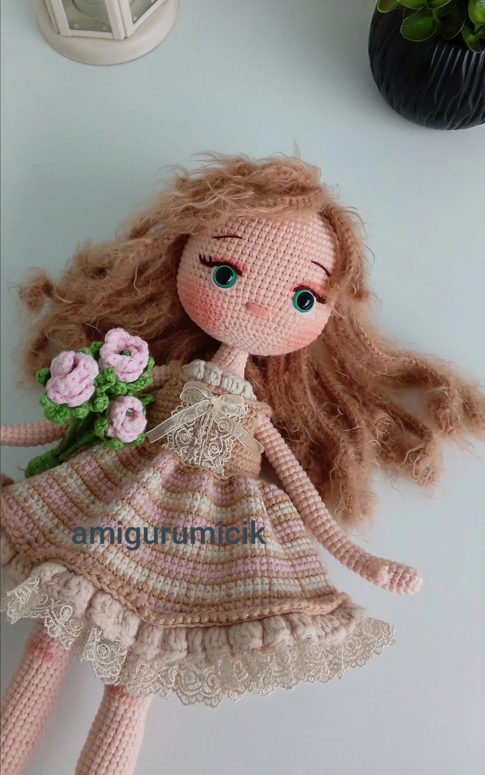 Handmade Amigurumi Crochet Doll- Organic Yarn Toy- Esther Doll (35cm ...