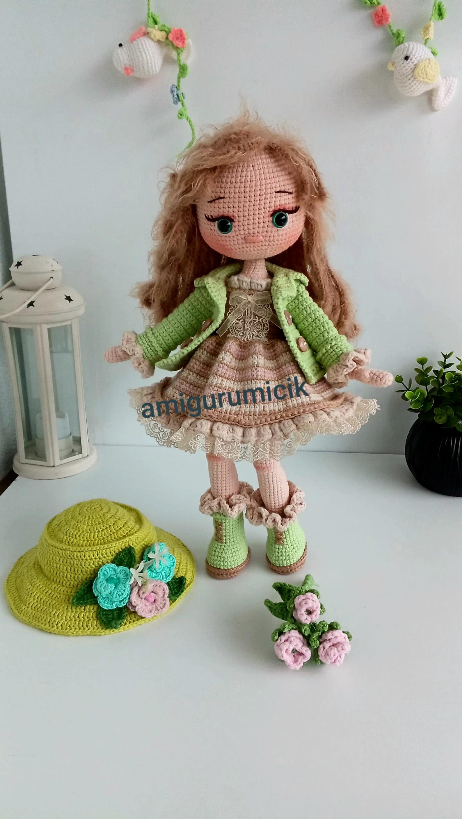 Handmade Amigurumi Crochet Doll- Organic Yarn Toy- Esther Doll (35cm ...