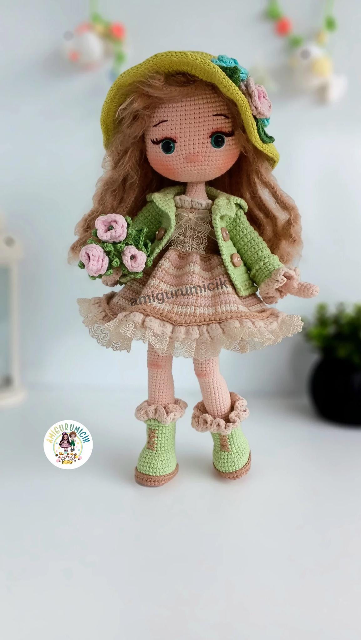 Handmade Amigurumi Crochet Doll- Organic Yarn Toy- Esther Doll (35cm ...