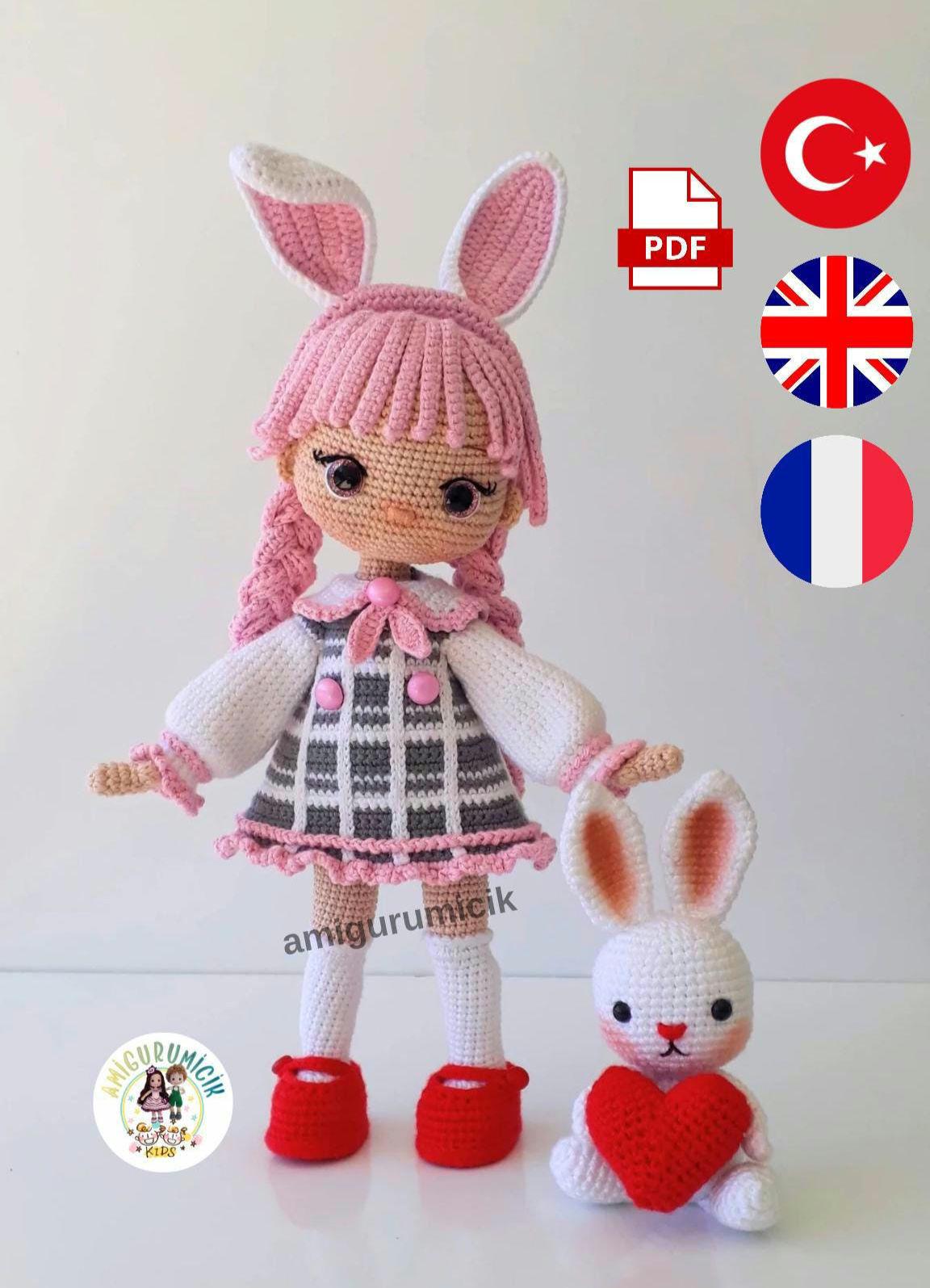 Miyu Amigurumi Doll Crochet Pattern | Bunny Accessories PDF (english ...