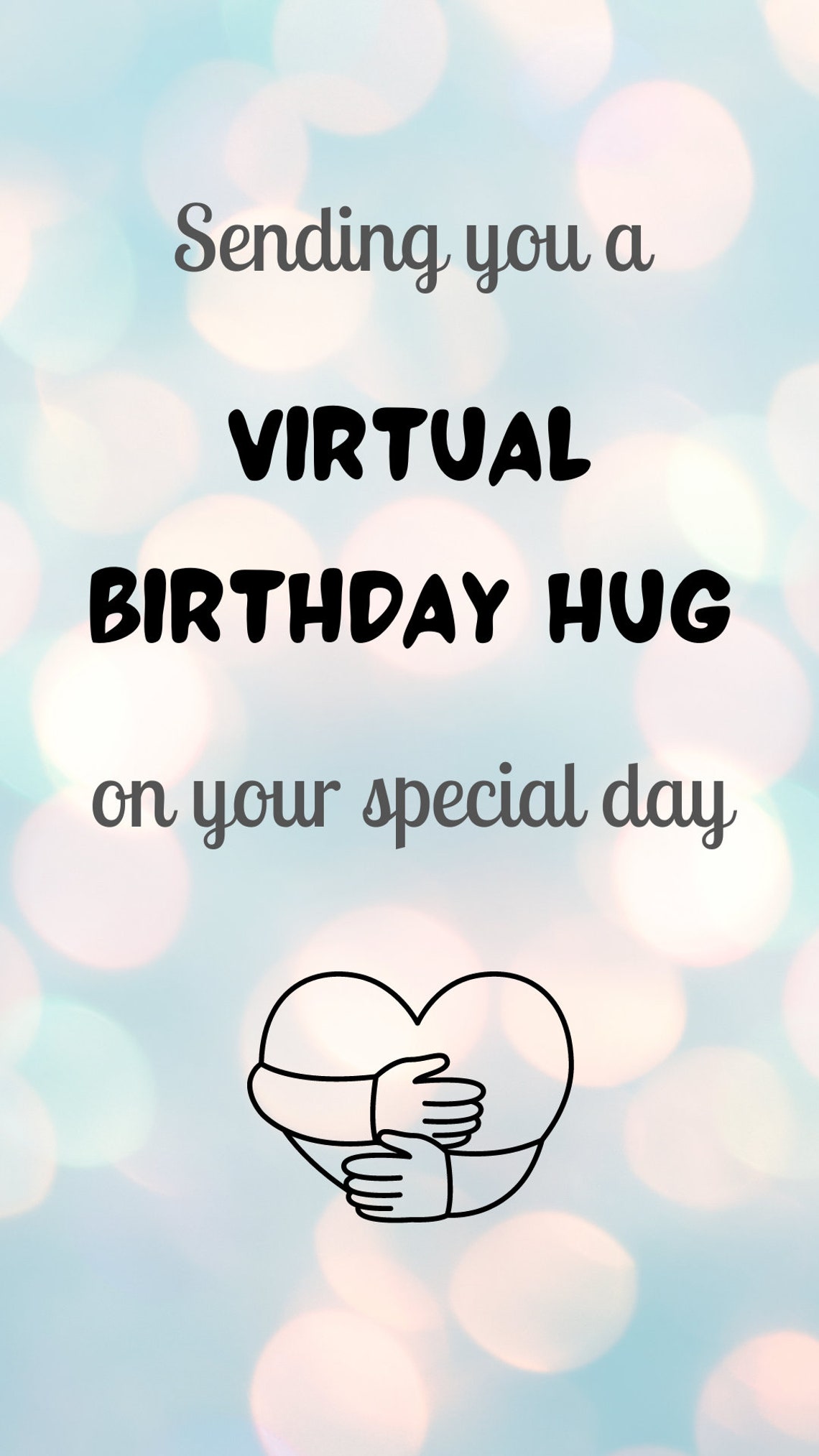 Animated Birthday E-card: Virtual Hug (digital Download), Instant ...