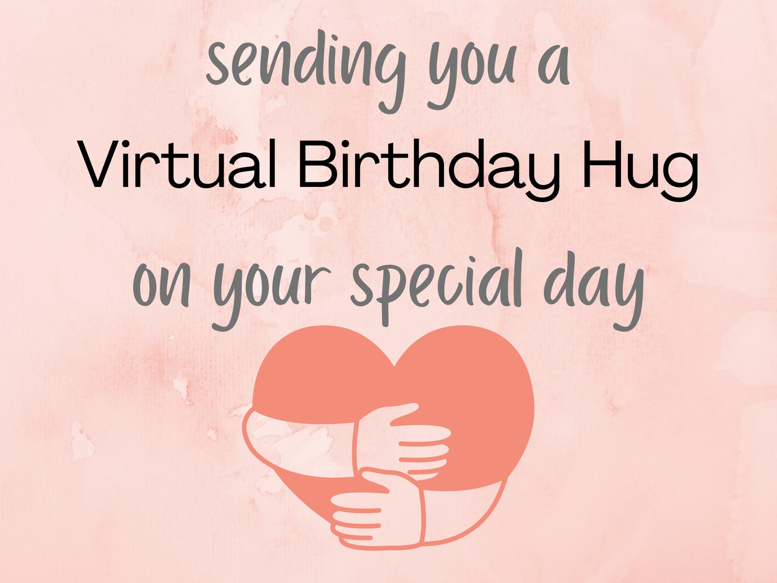 Animated Birthday E-card: Virtual Hug (digital Download), Instant ...