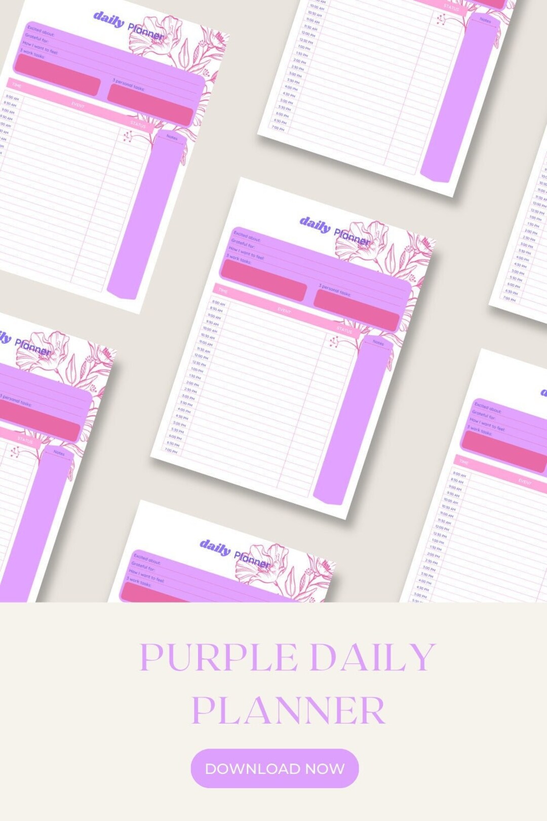Printable Daily Hourly Planner Sheet Hourly Schedule Notes - Etsy