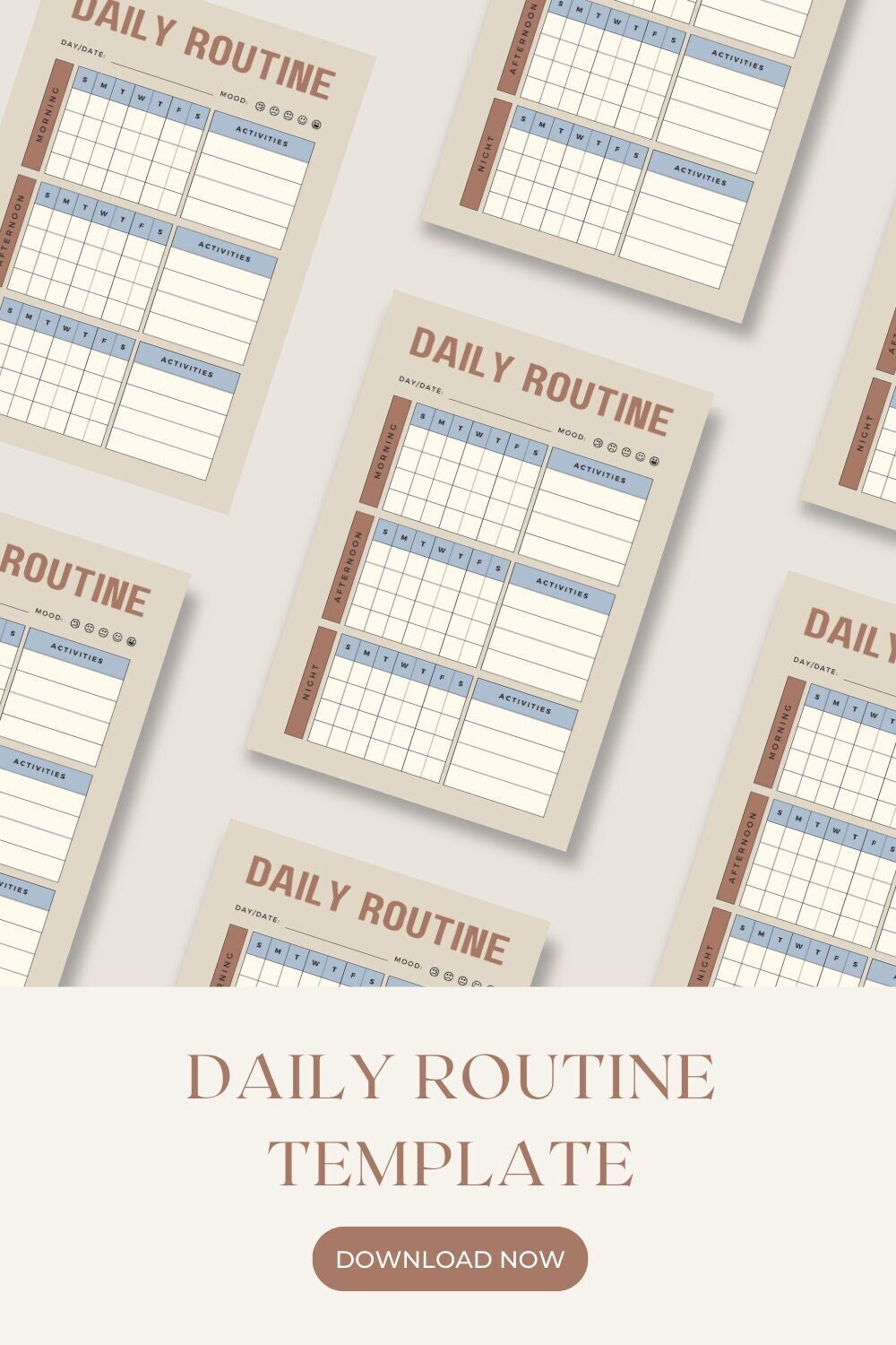 Printable Daily Routine Planner Template Morning Afternoon - Etsy Printable Daily Routine Planner Template Morning Afternoon - Etsy