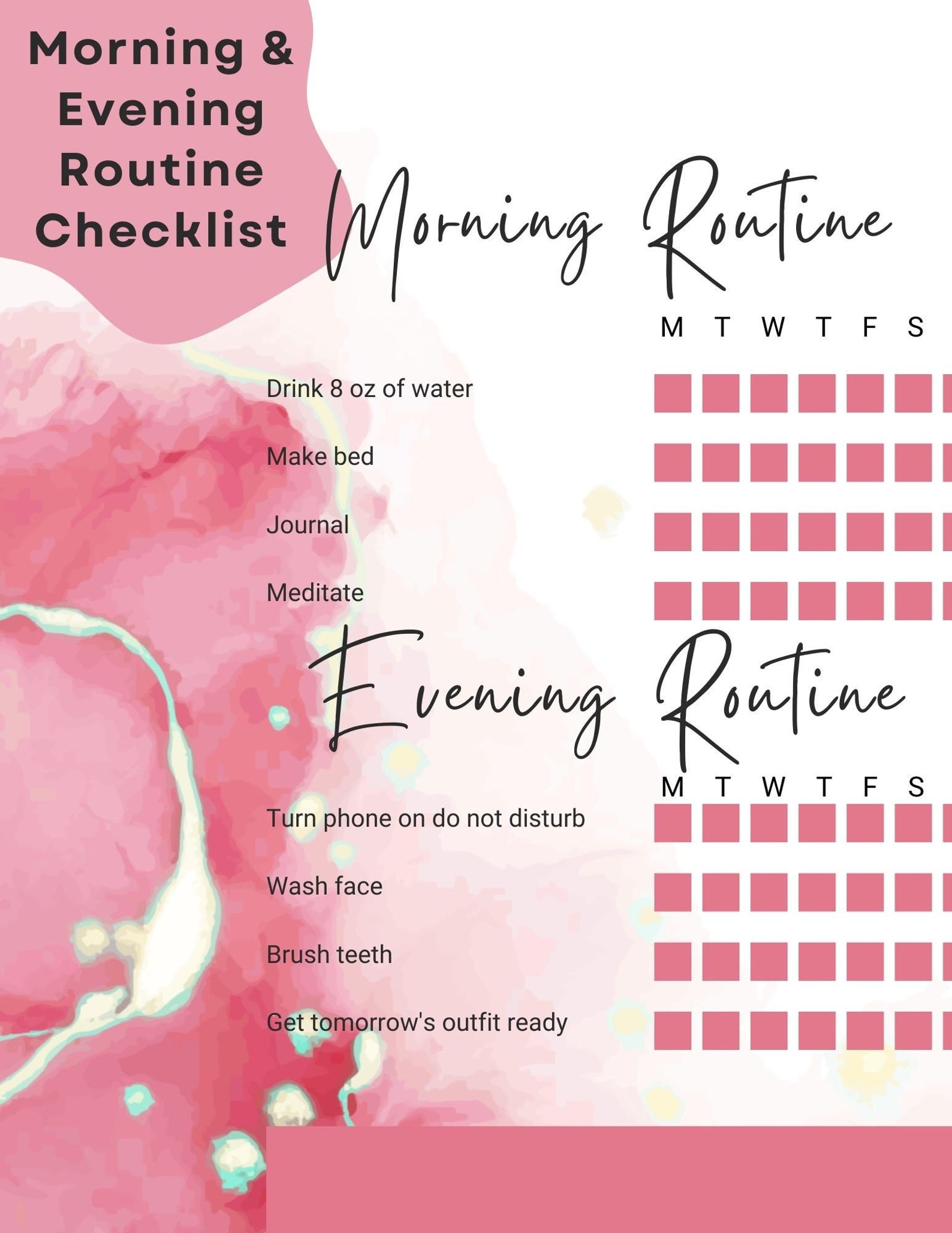 Morning and Evening Routine Checklist Daily Routine - Etsy