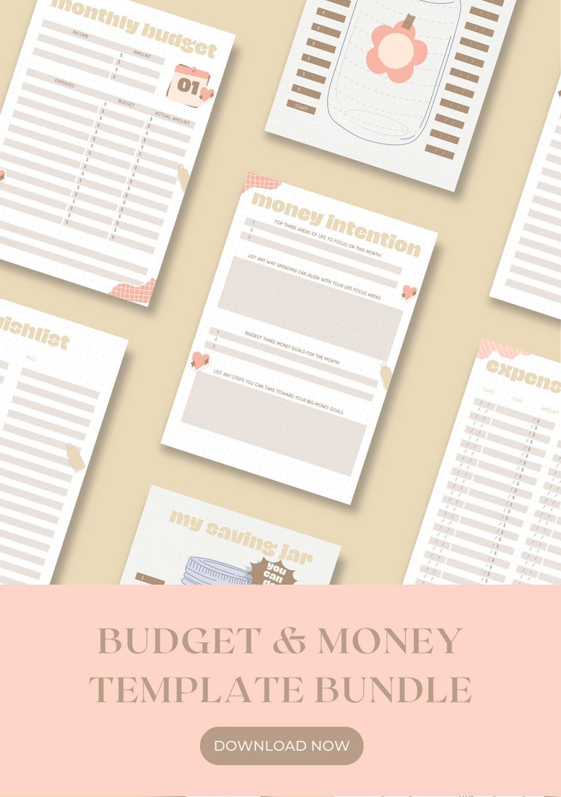 Printable Budgeting Bundle-money Intention Expense Tracker - Etsy