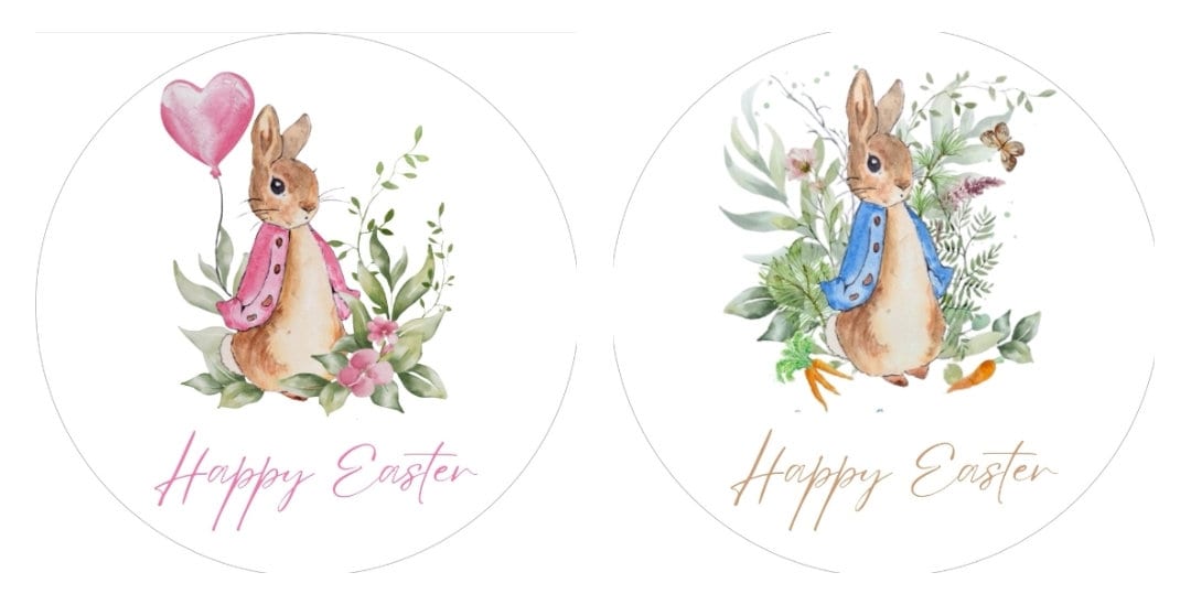 Easter Bunny Stickers Party Favors Glossy Stickers 24 45mm / Easter ...