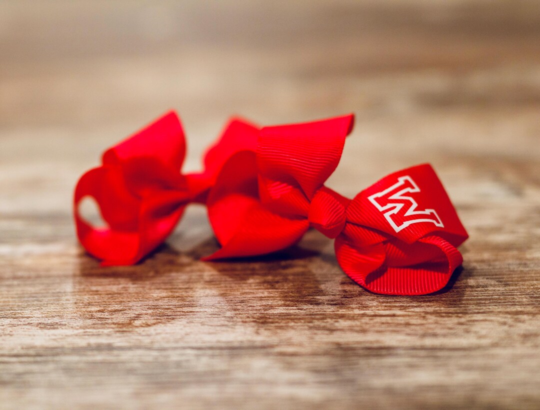 Personalized Initial Bow: Varsity Style Grosgrain Ribbon Hair Clip - Etsy