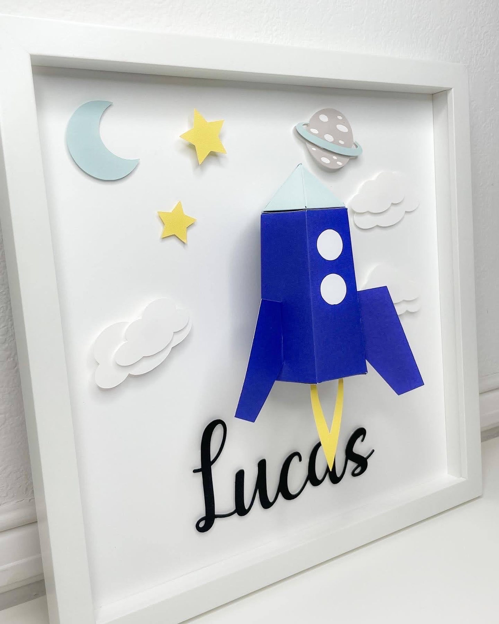 12 X 12 Custom 3D Art Paper Shadow Box Plane Rocket - Etsy